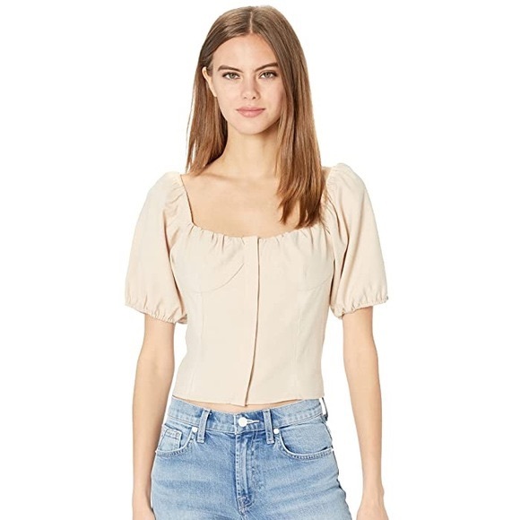 Wayf | Tops | Wayf Debbie Bustier Corset Puff Sleeve Blouse Top | Poshmark